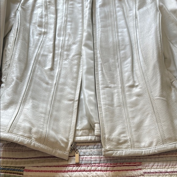 Moda International | Jackets & Coats | Moda International White Leather ...